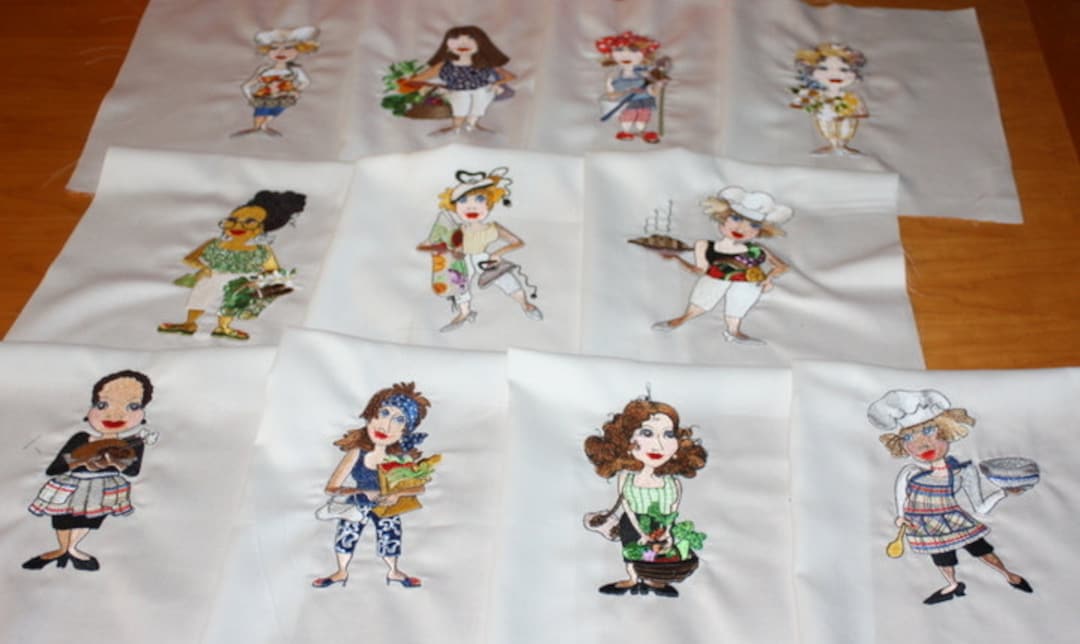 Mom's Machine Embroidered Quilt Blocks Set - Etsy