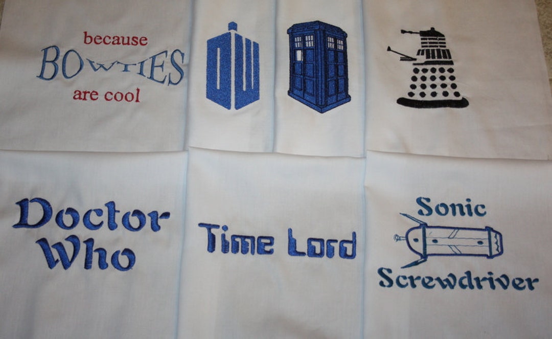 Who is the Doctor Machine Embroidered Quilt Blocks Set A - Etsy