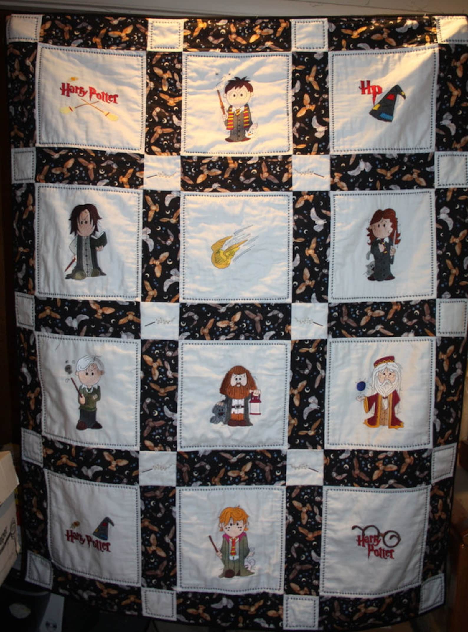 Wizzard Wand Machine Embroidered Lap Quilt | Etsy