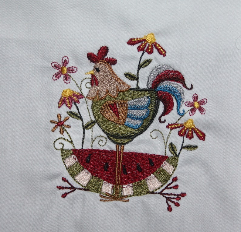Funky Chickens Machine Embroidered Quilt Blocks Set B - Etsy