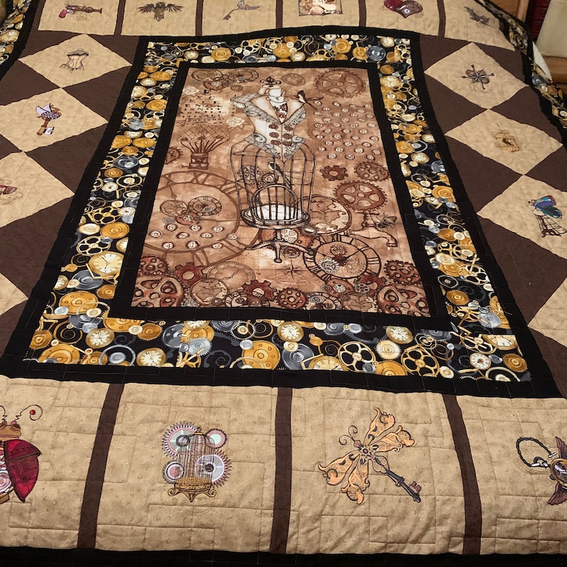 Steampunk Quilt SALE - Etsy