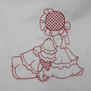 Victorian Redwork Sunbonnet Sue Quilt Blocks Set A - Etsy