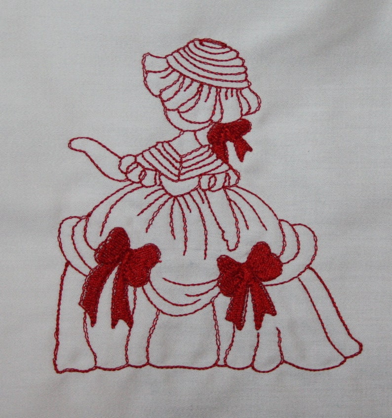 Victorian Redwork Sunbonnet Sue Quilt Blocks Set B - Etsy