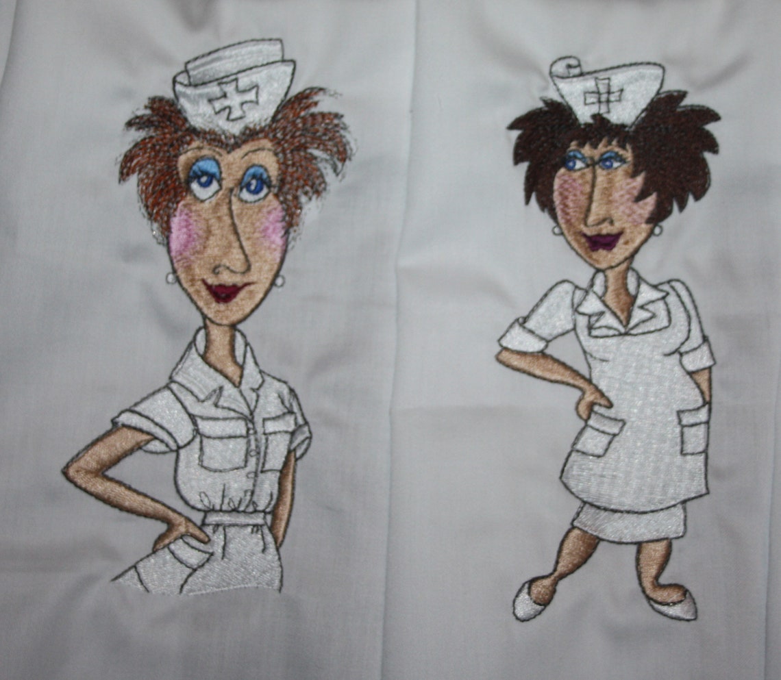 Nifty Nurses Machine Embroidered Quilt Blocks Set - Etsy