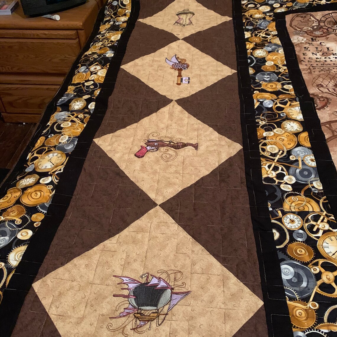 Steampunk Quilt C SALE - Etsy