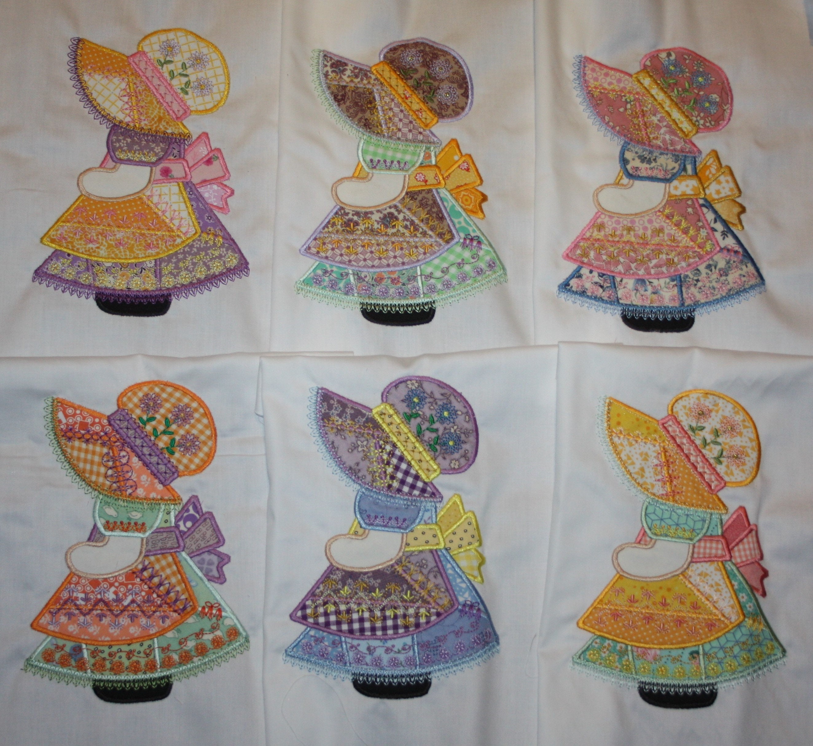 Sunbonnet Sue Feedsack Applique Quilt Blocks Set E - Etsy