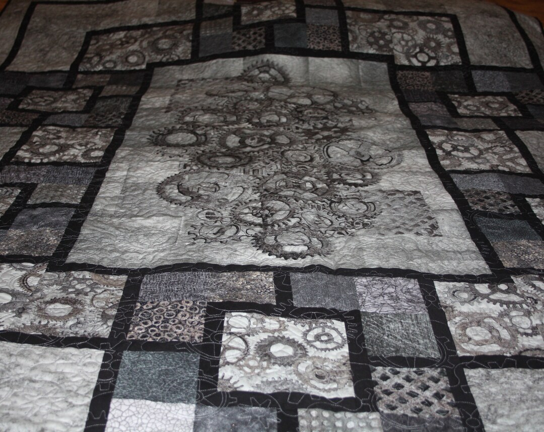 Steampunk Gears Twin Quilt - Etsy