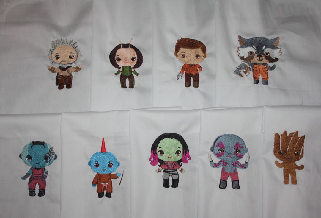 Alien Galaxy Creatures Machine Embroidered Quilt Block Set - Etsy