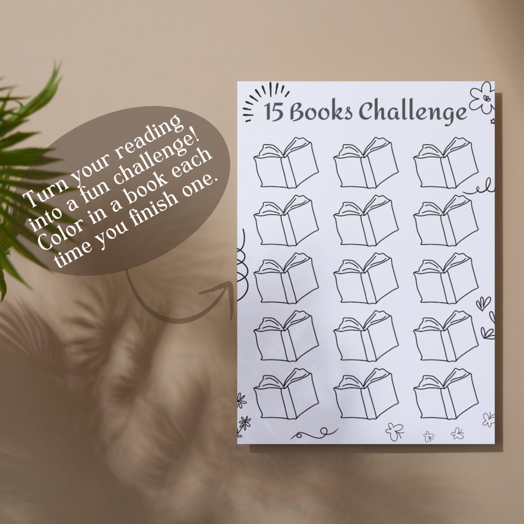 15 Books Reading Challenge – Printable & Digital Tracker | Reading ...