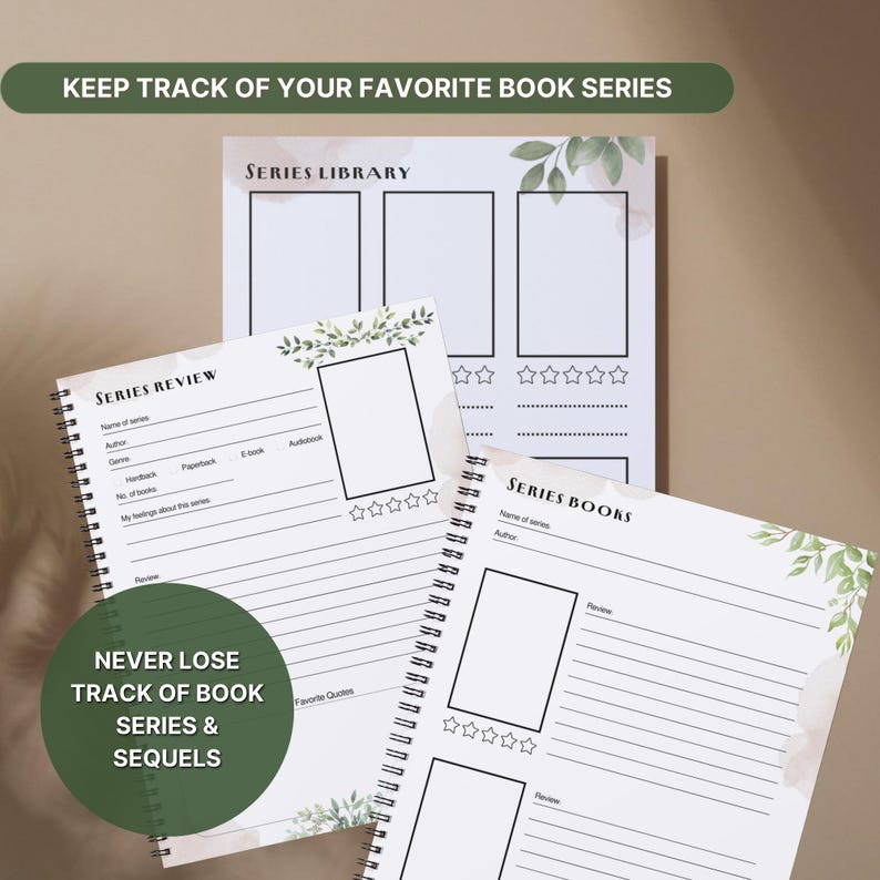 Printable Reading Journal | Book Tracker, Review Log (US Letter PDF) - Etsy