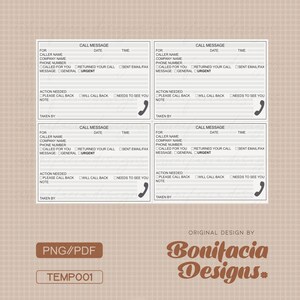 Call Message Template | Printable Template | Printable Call Message ...