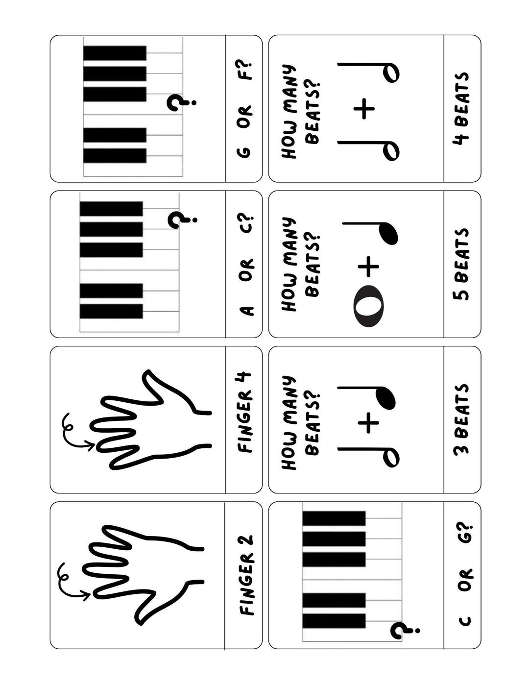 32 X Flashcards for Beginner Piano - Stage 1 Piano Theory - Home School ...