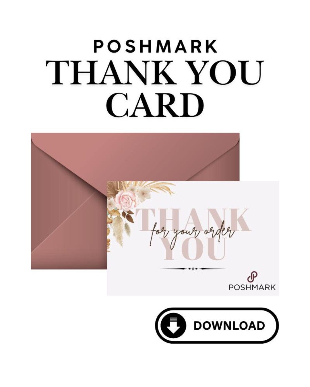 Printable Poshmark Thank You Card Template – Instant Download, Rollo ...