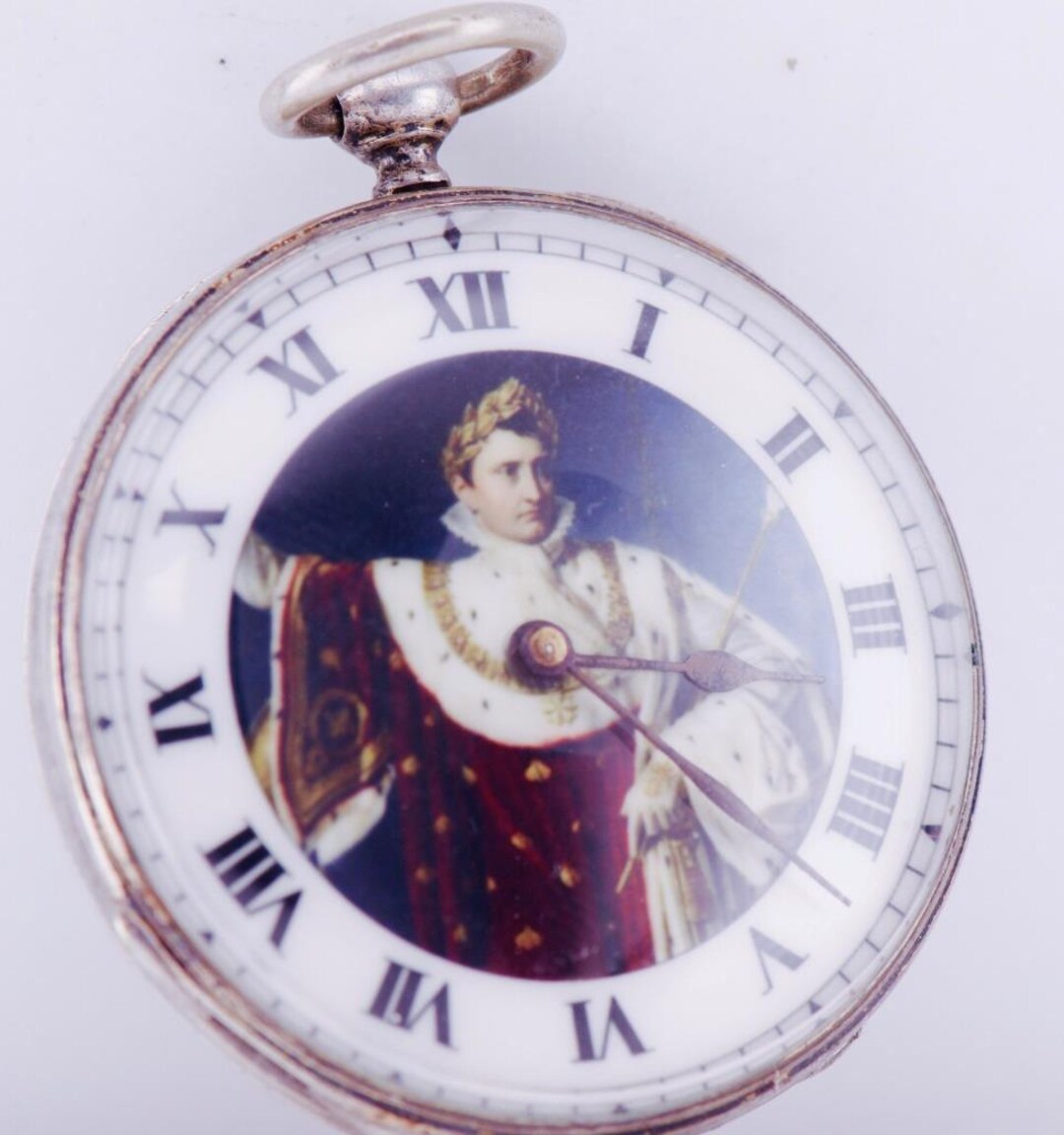 Antique Pocket Watch French Silver Fancy Enamel Dial With Napoleon I ...