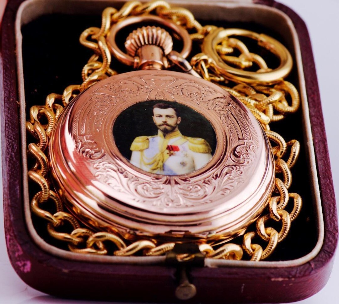 Antique Imperial 18k Gold Enamel Full Hunter Pocket Watch-royal Award ...