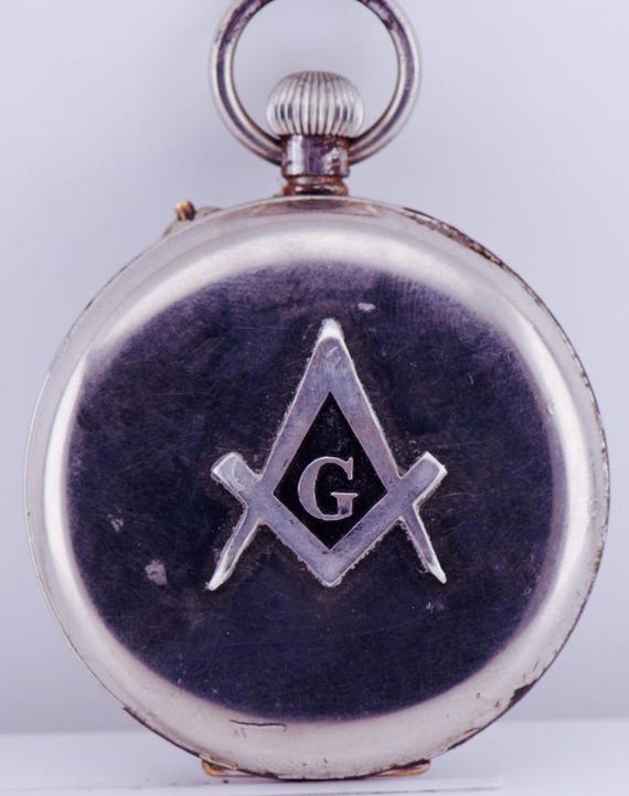 Antique Unusual Masonic Pocket Watch Enamel Dial and … - Gem