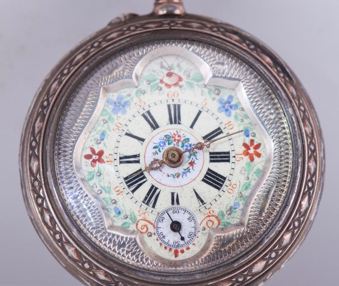 Antique Silver Engraved Pocket Watch for Chinese Market Qing Dynasty ...