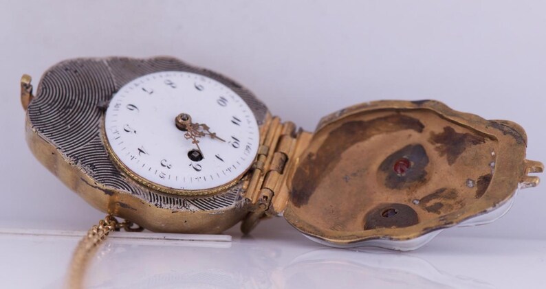 Antique French Occultists Pocket Watch Verge Fusee-memento Mori-skull ...