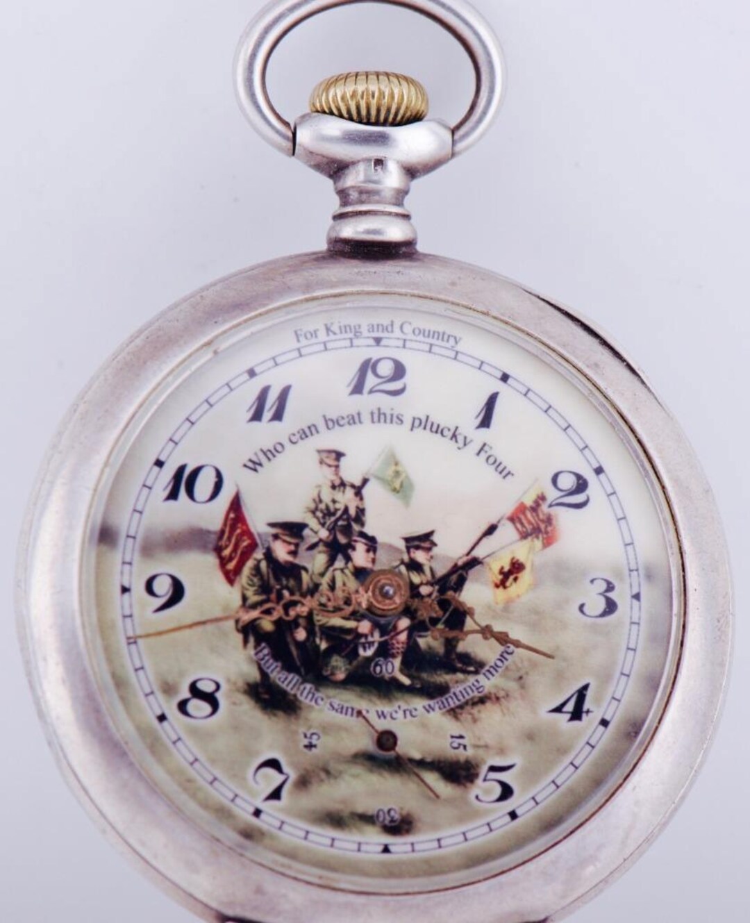 Antique Silver Pocket Watch WWI British Army Officer's Award Invar ...