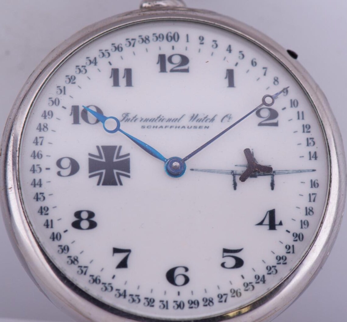 WWI Military Pilot "international Watch Co" Pocket Watch Aircraft ...