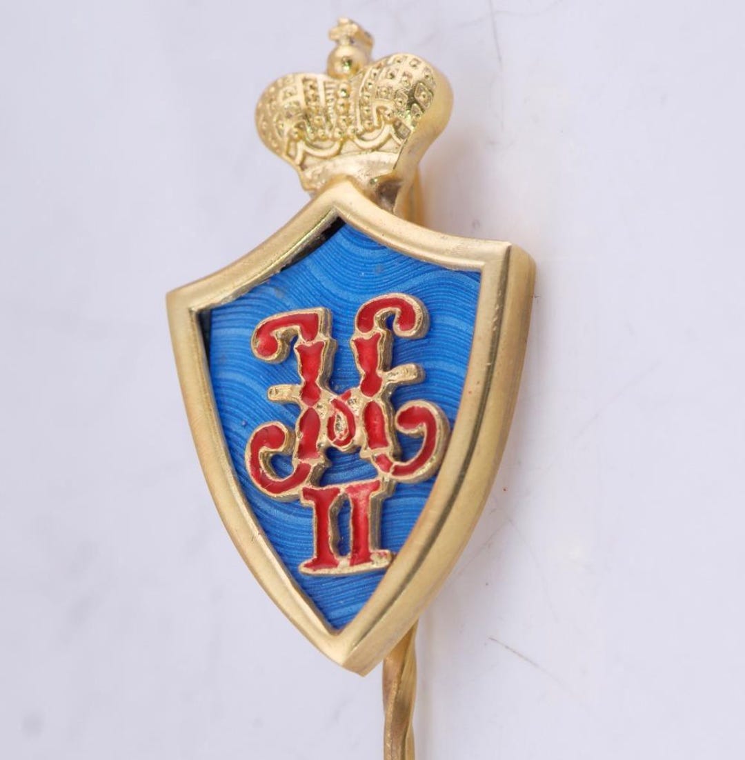 Antique Empire Faberge Tsar Nicholas II Monogram Lapel Pin Brooch C1890 ...