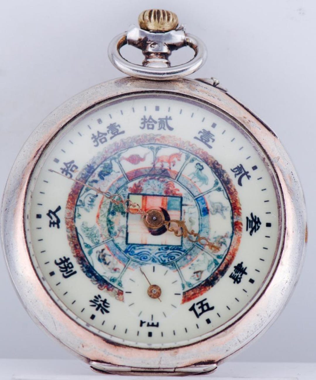 Antique Silver ZODIAC Pocket Watch for Chinese Market Qing Dynasty Era ...