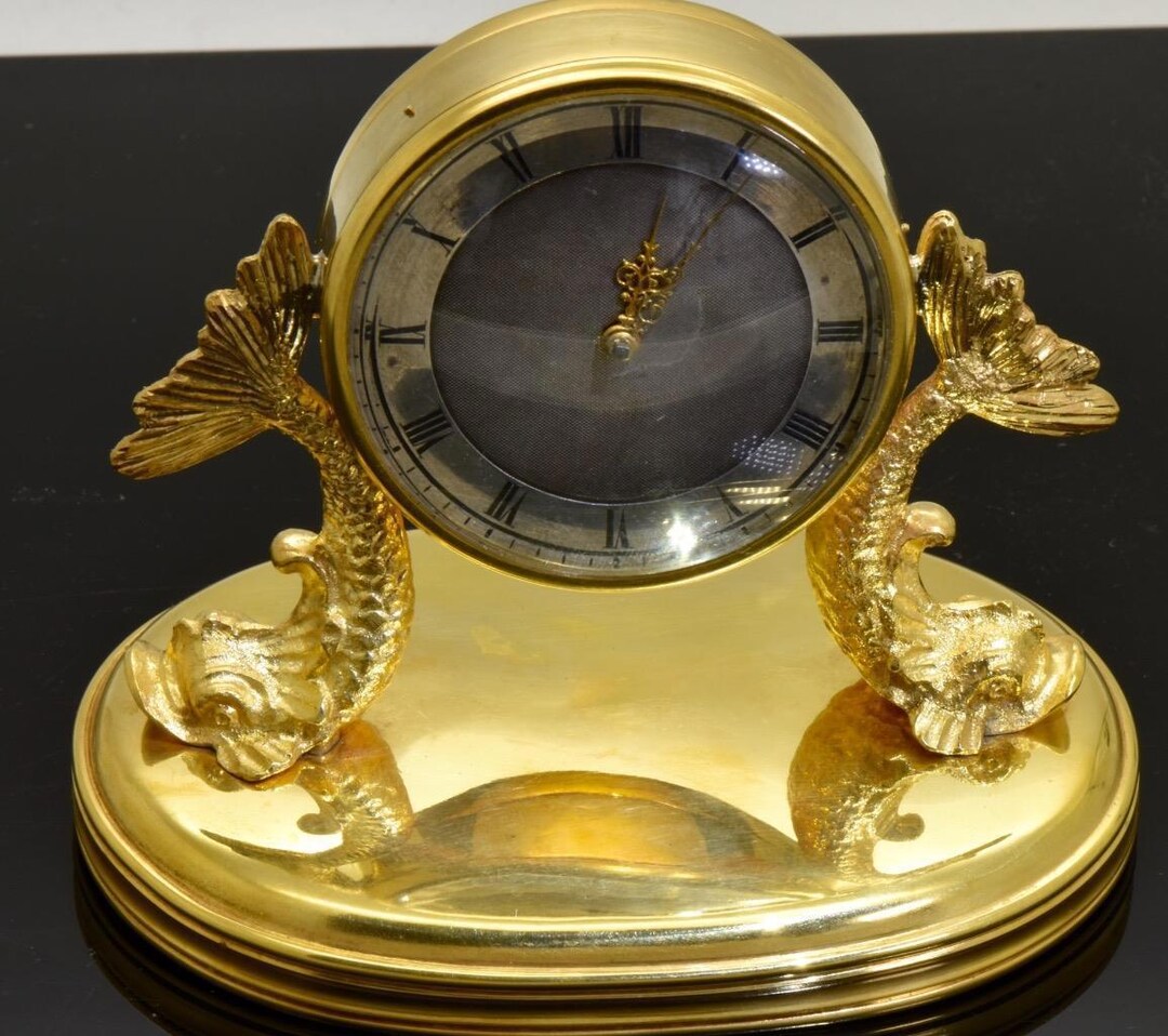 Antique French Desk Clock Verge Fusee Gilt Silver C1800's WORKING ORDER ...