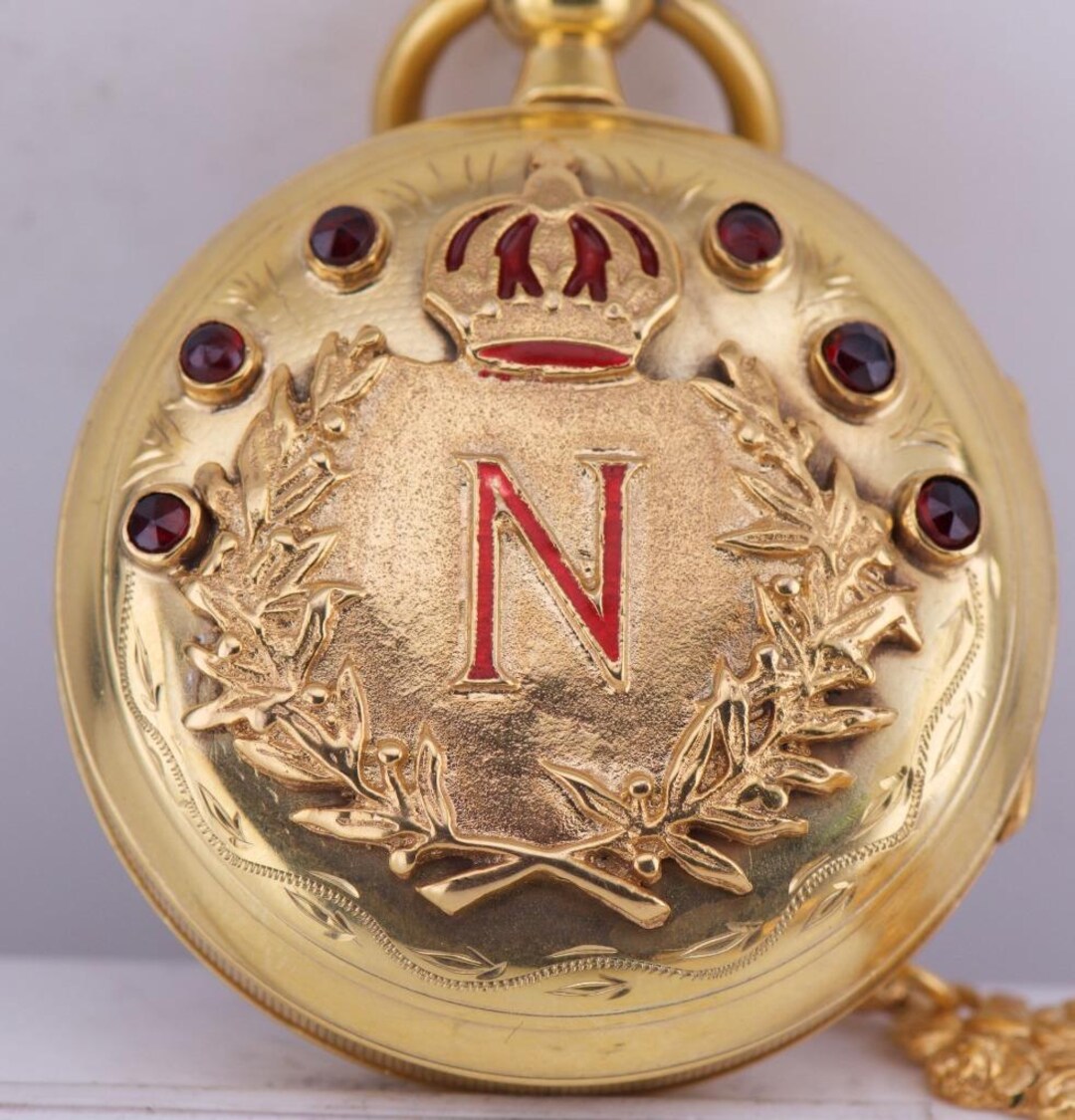 Antique Pocket Watch-napoleon I Era Verge Fusee Gilt Enamel Precious ...