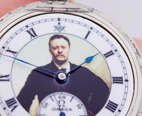 Antique Omega Masonic Pocket Watch-American President… - Gem