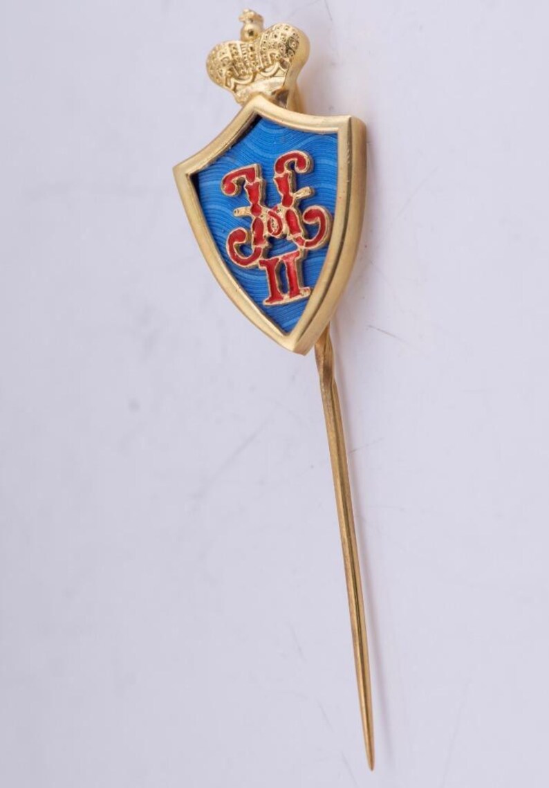 Antique Empire Faberge Tsar Nicholas II Monogram Lapel Pin Brooch C1890 ...
