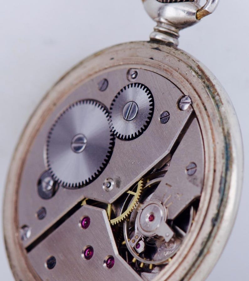 Antique Turkish Railroad Officer Pocket Watch Enamel Dial Ataturk ...
