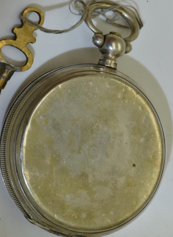 Antique Pocket Watch Key Wind Hand Engraved Silver fo… - Gem