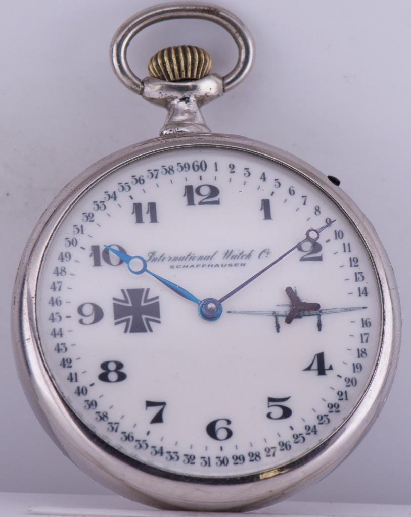 WWI Military Pilot "international Watch Co" Pocket Watch Aircraft ...
