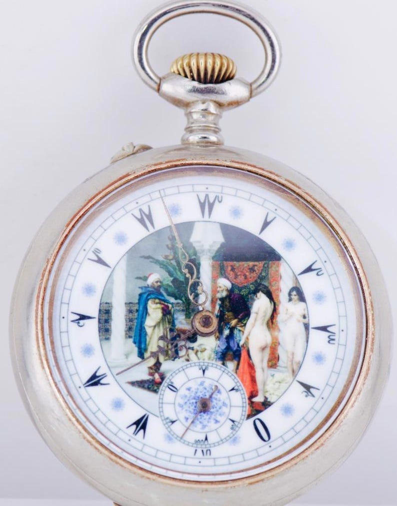 Antique Moeris Pocket Watch for Ottoman / Turkish Market C1890's Enamel ...