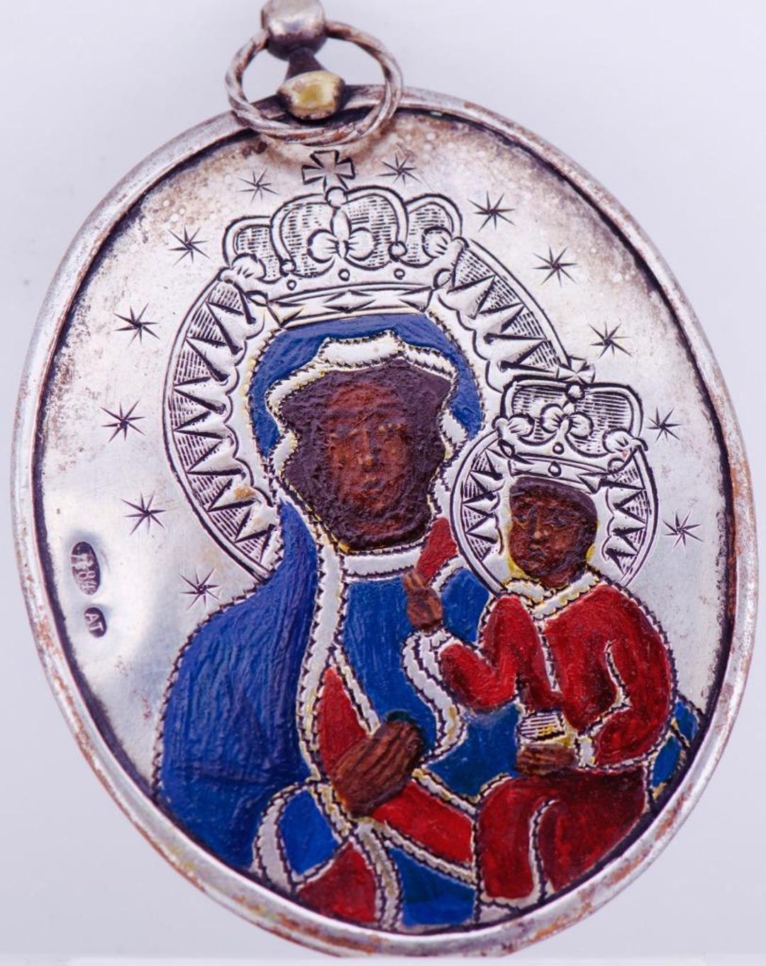 Antique Imperial Russ Tsar Era Orthodox Icon Pendant Silver Painted ...