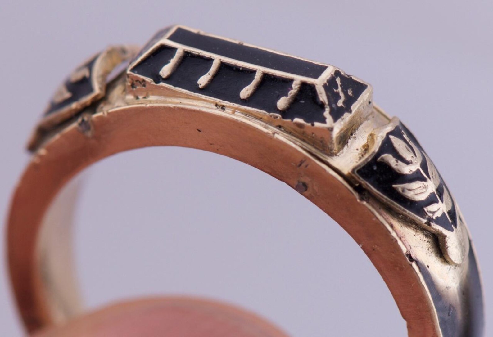 Antique MECHANICAL Automaton Ring Memento Mori Gold Enamel Resurrected ...