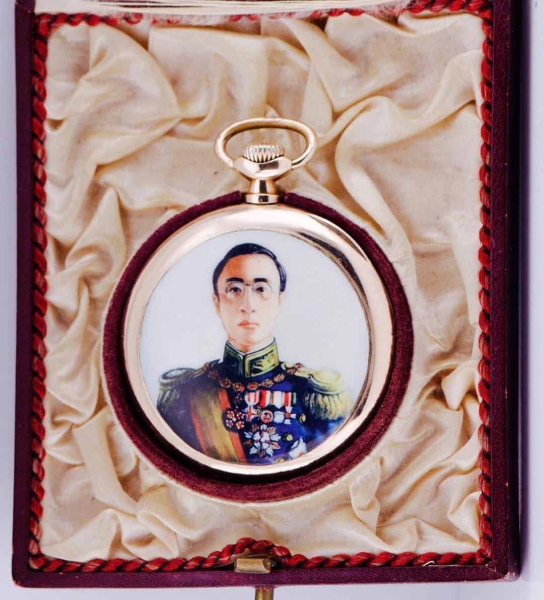 Antique Omega Pocket Watch 14k Gold Enamel Chronometer-chinese Emperor ...