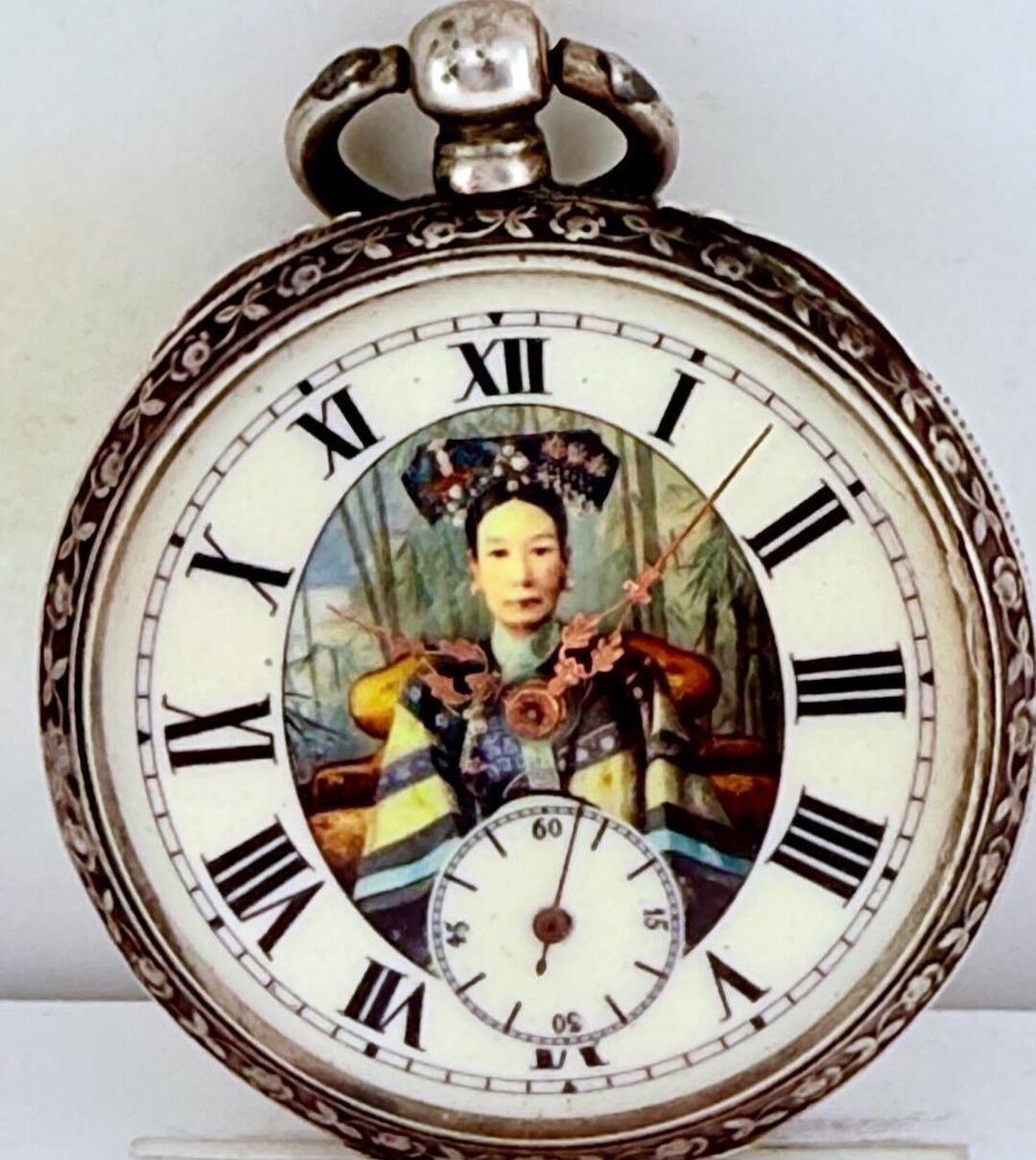 Antique Qing Dynasty Silver Pocket Watch – Portrait of Empress Dowager ...