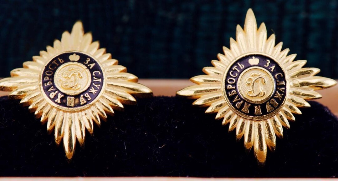 Antique Empire Tsar Era Faberge Gilt Silver Enamel Cufflinks Set St ...