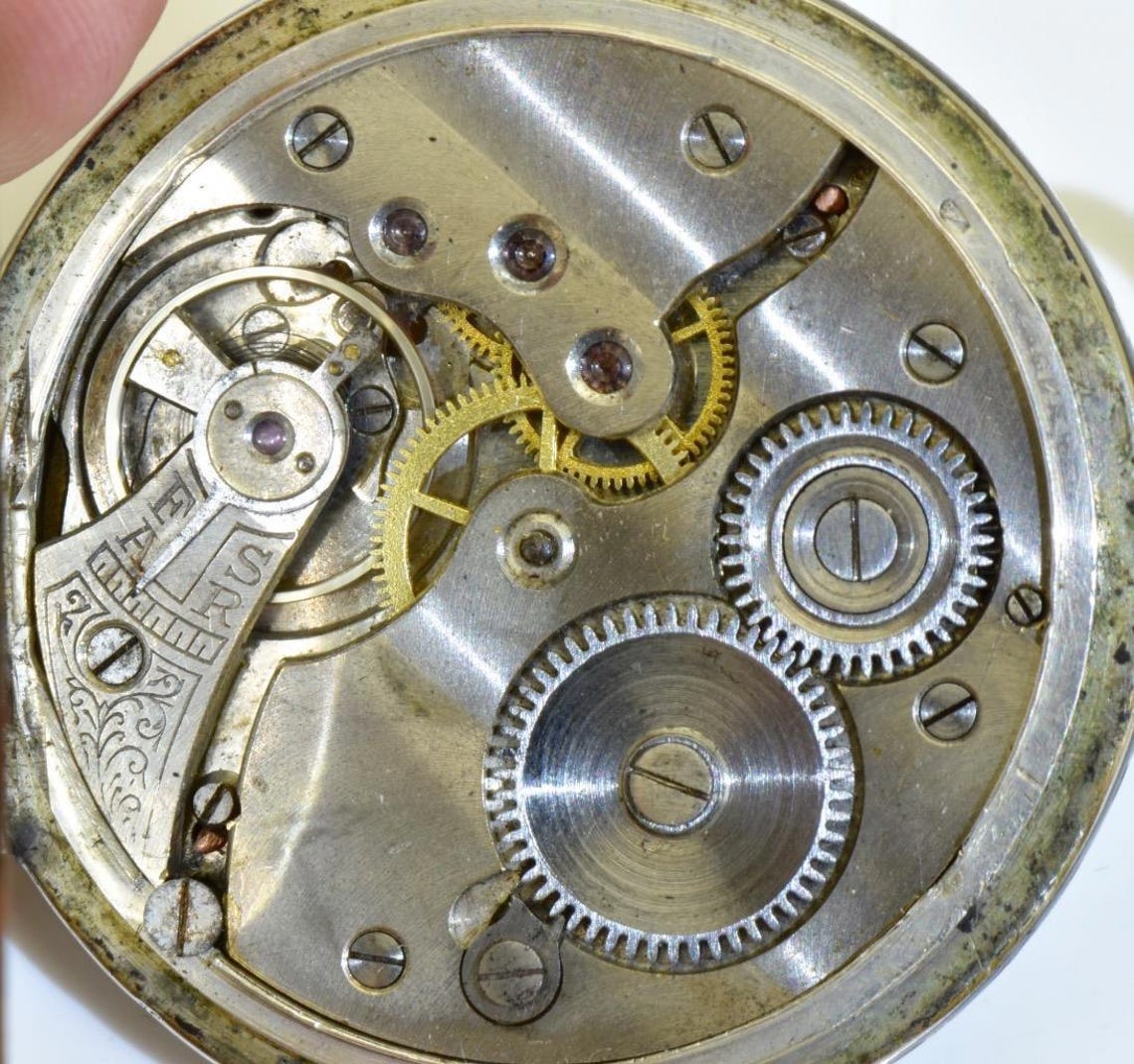 Antique Imperial Russ Tsar Era Pocket Watch Art-nouveau Silver Gold ...