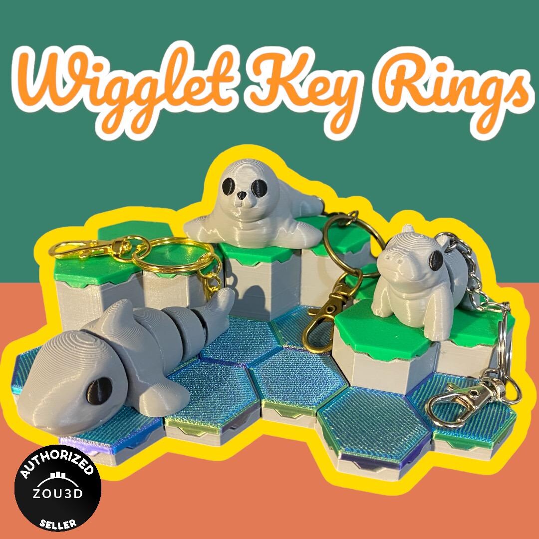 3D Printed Cute Articulated Animal Fidget Wigglet Key Rings - Etsy