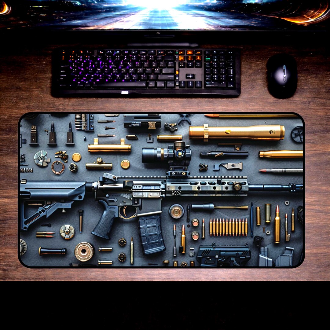 Tactical Loadout Gaming Desk Mat - Top-down Precision Design for Gamer ...
