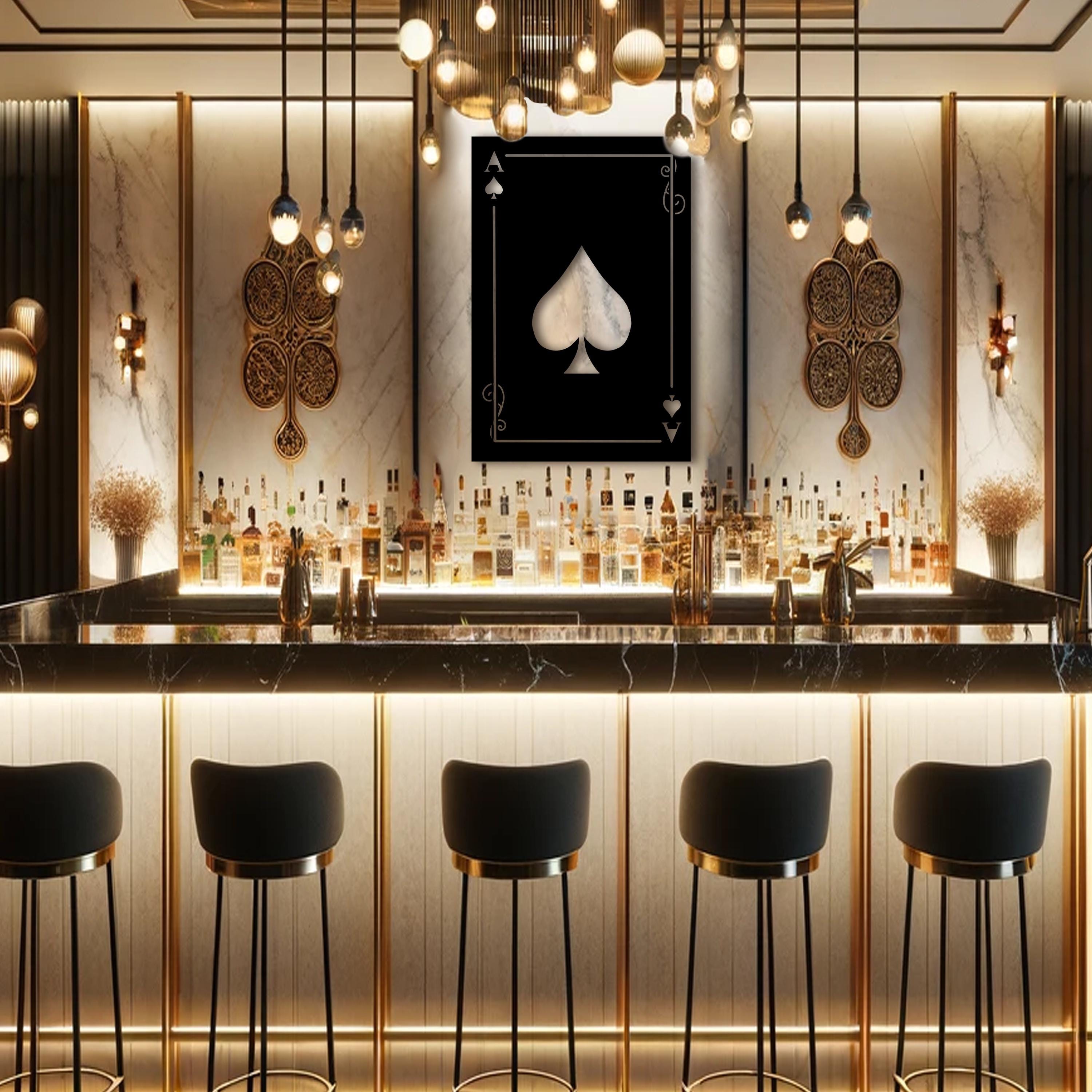 Ace of Spades Metal Wall Art, Bold Card-inspired Black and White Decor ...