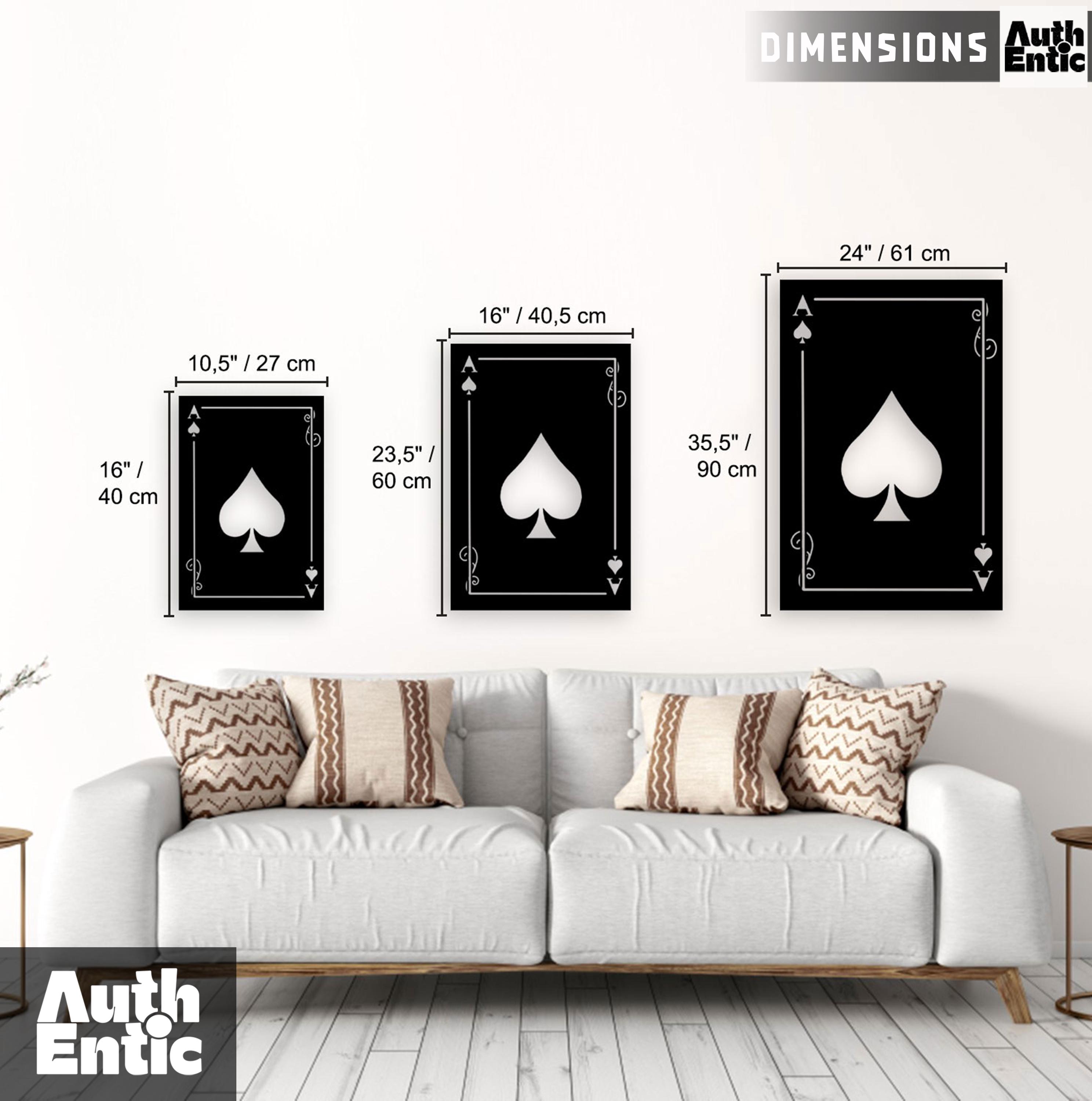 Ace of Spades Metal Wall Art, Bold Card-inspired Black and White Decor ...