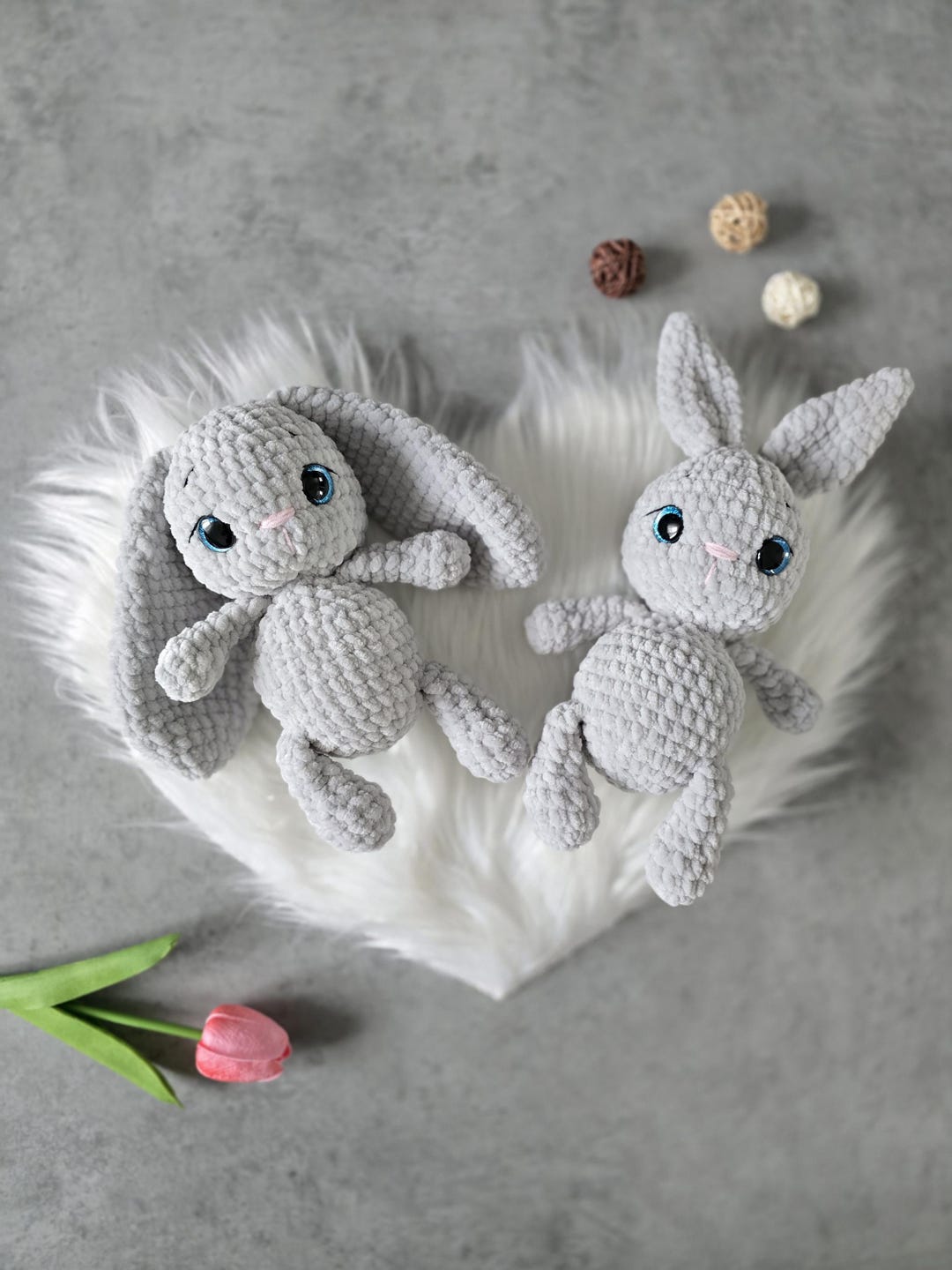 Amigurumi Bunny Crochet Pattern – PDF Tutorial, HU/EN (upright-eared ...