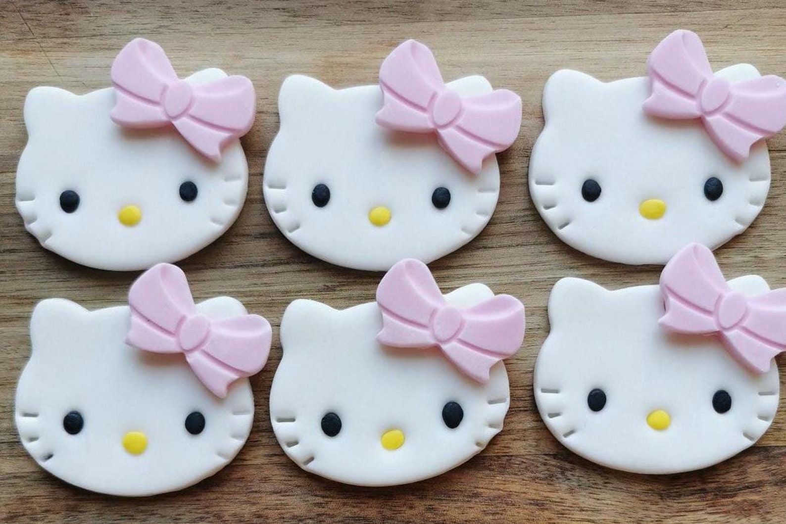 12 X Kitty Fondant Cupcake Toppers Birthday Kitty Toppers Cute Fondant ...