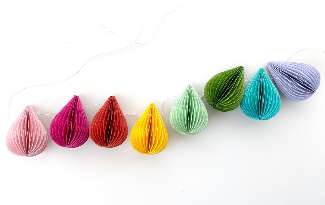 Paper Raindrop Banner/garland, Baby Shower, Wedding Shower, Nursery ...