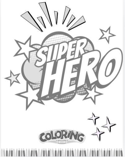 Superhero Themed Coloring Book - Etsy