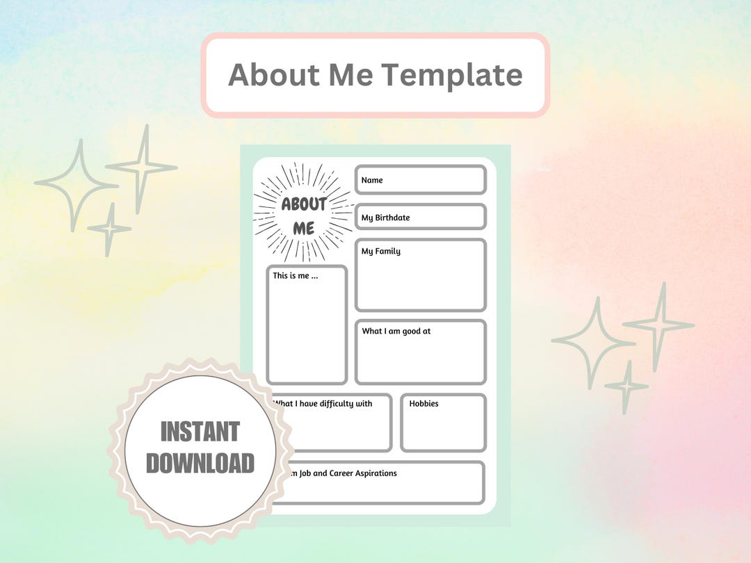 About Me Template - Etsy