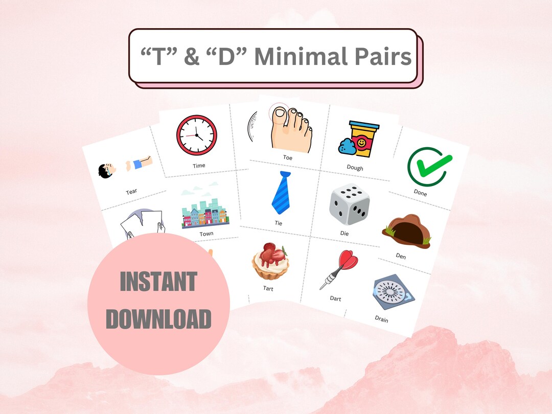 Minimal Pairs t and d - Etsy